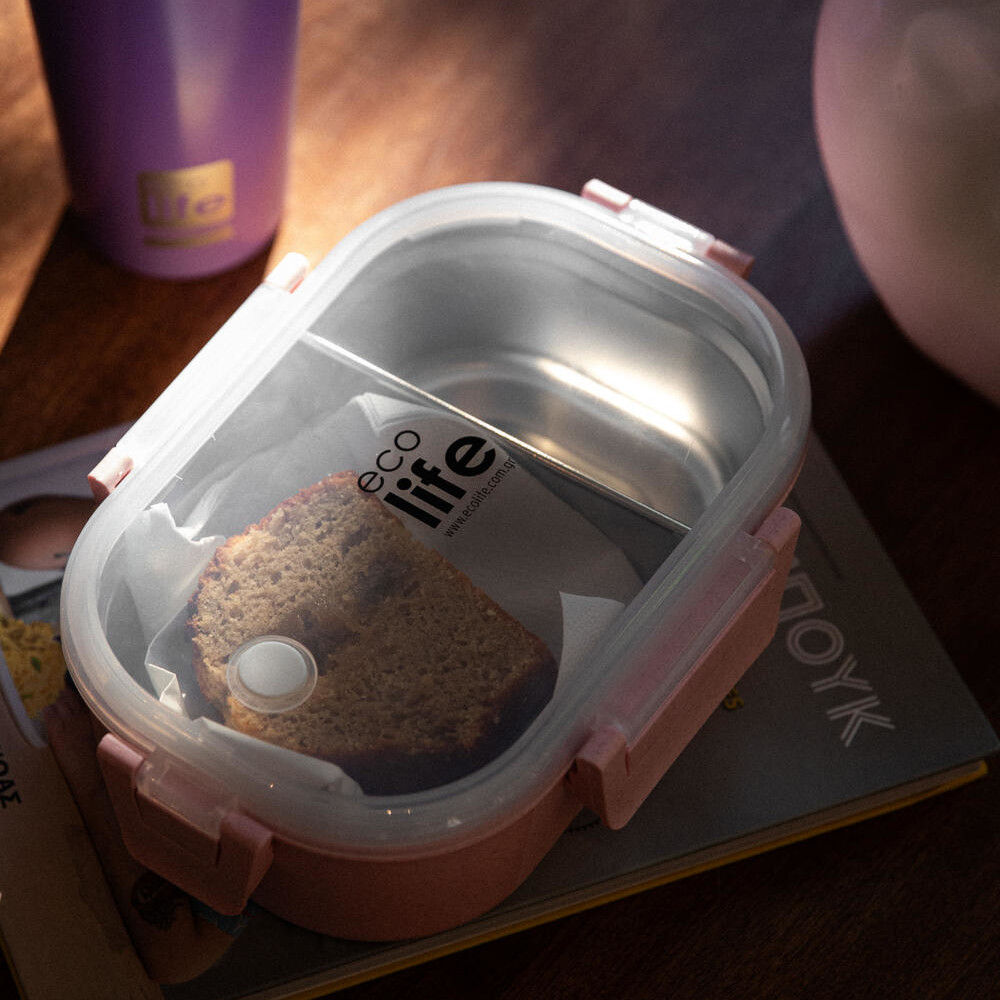 Ecolife Δοχείο Φαγητού Πλαστικό Light Pink Κατάλληλο για Φούρνο ...